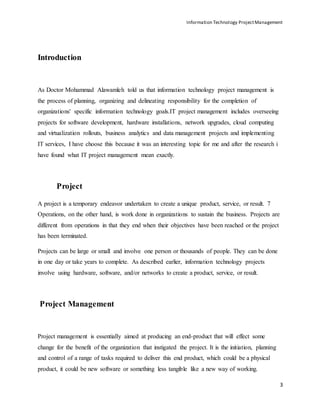 Project management IT Project Management | DOCX