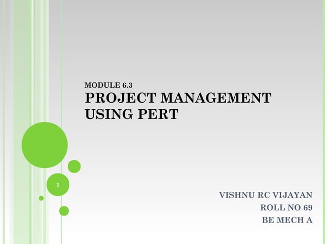 Project management Using Pert | PPT