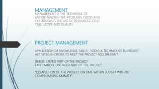 Project management- Operation Management | PPTX