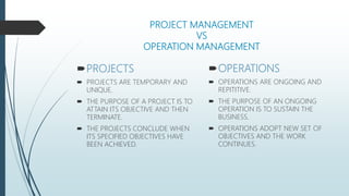 Project management- Operation Management | PPTX