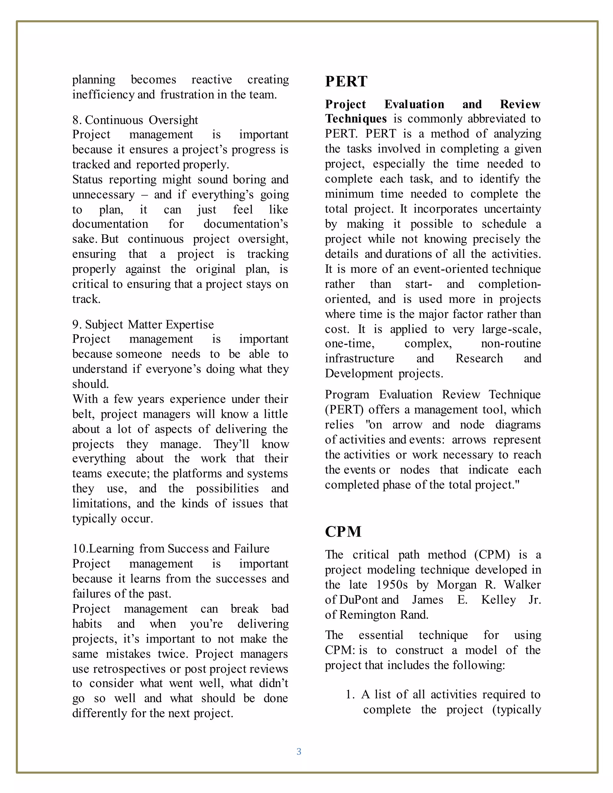 Project management : Pert and Cpm | DOCX | Civil Engineering Industry | Industries