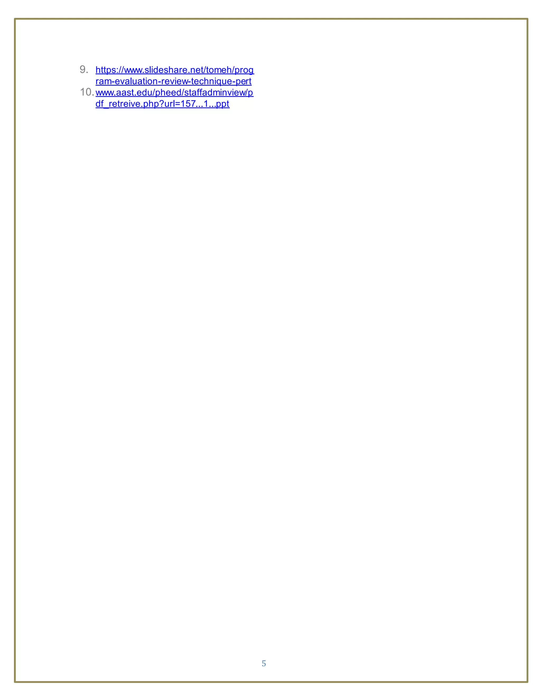 Project management : Pert and Cpm | DOCX | Civil Engineering Industry | Industries