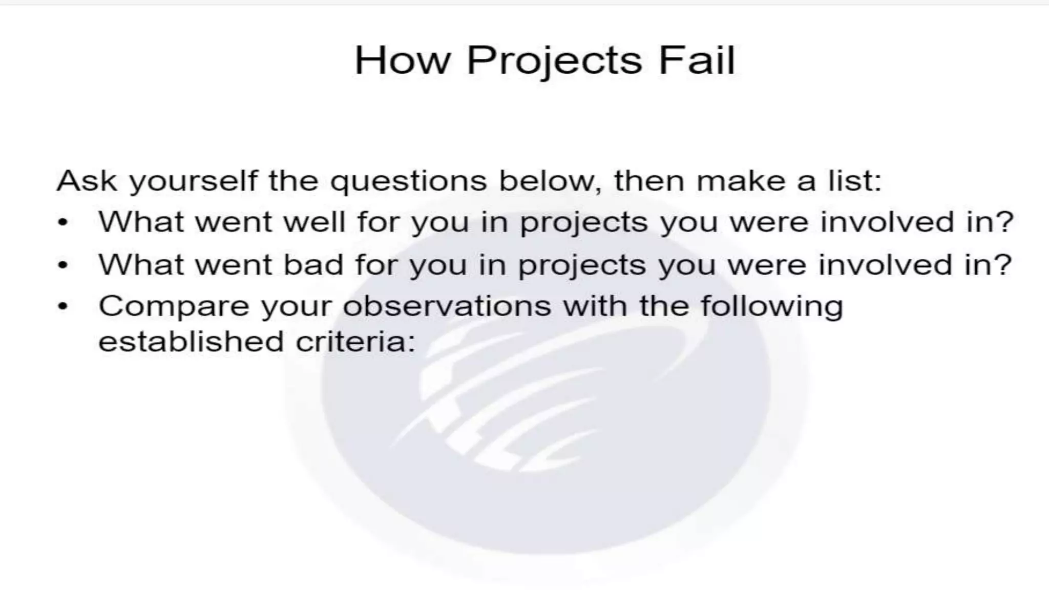 Project management, stages in project management, explanation, poor ...