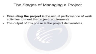 Project management, stages in project management, explanation, poor ...