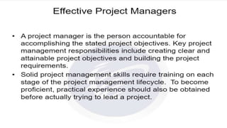 Project management, stages in project management, explanation, poor ...
