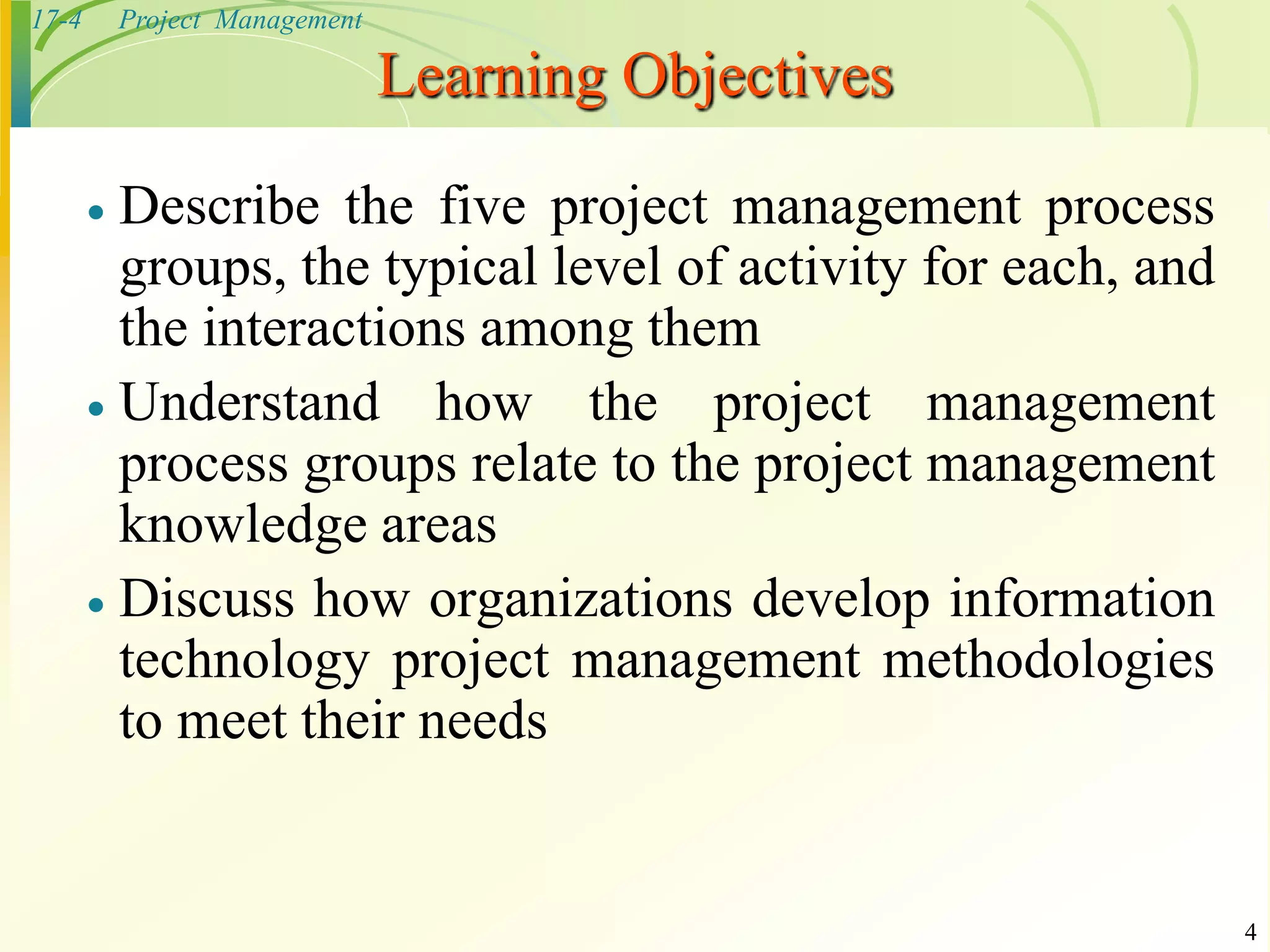 Project Management Learning Objectives.ppt