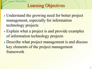 Project Management Learning Objectives.ppt