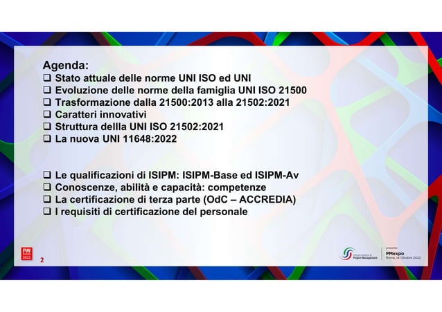PMexpo 2022 | Project management, norma UNI ISO 21502, UNI 11648 ...