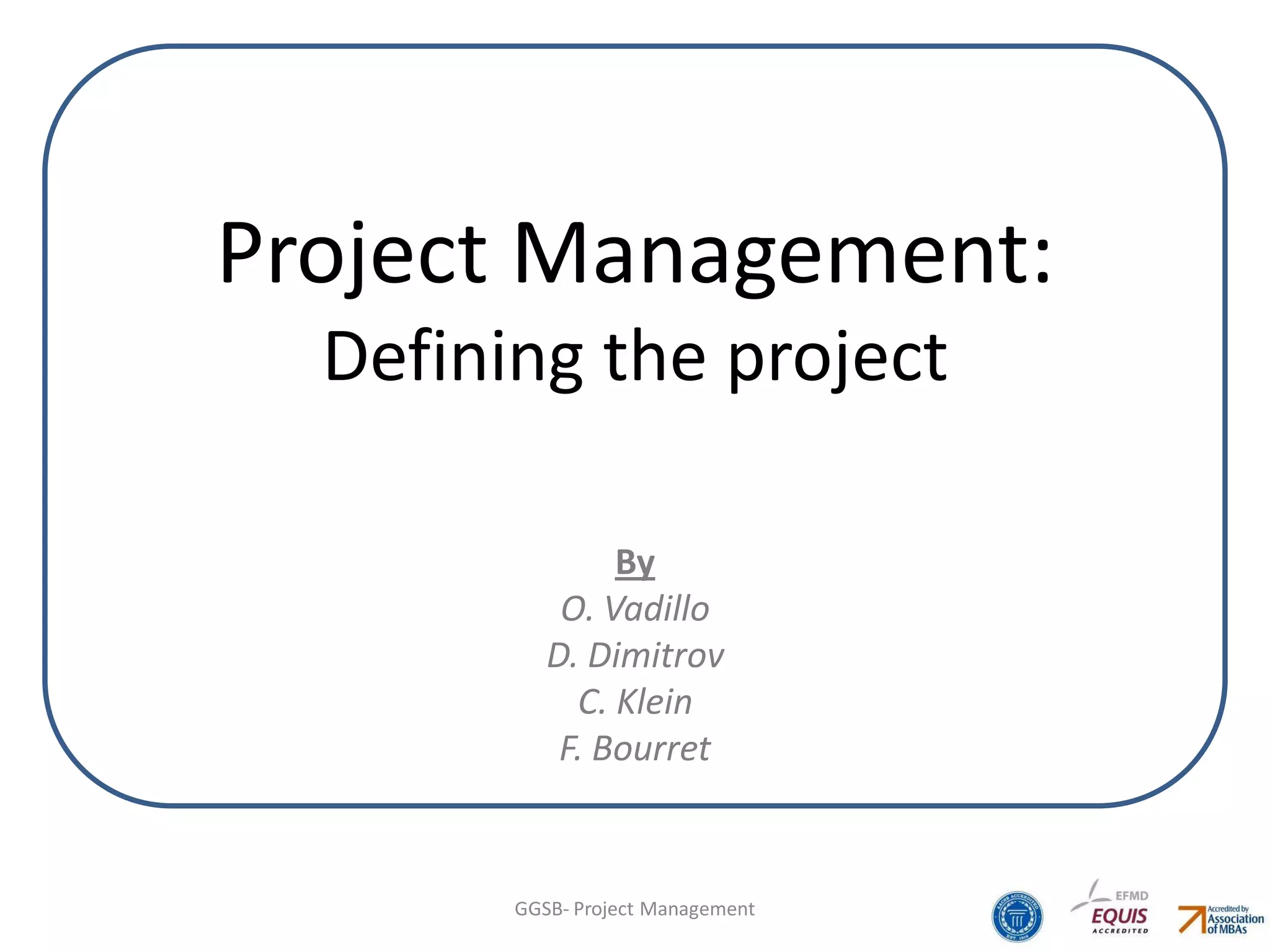 Project management: defining the project | PDF