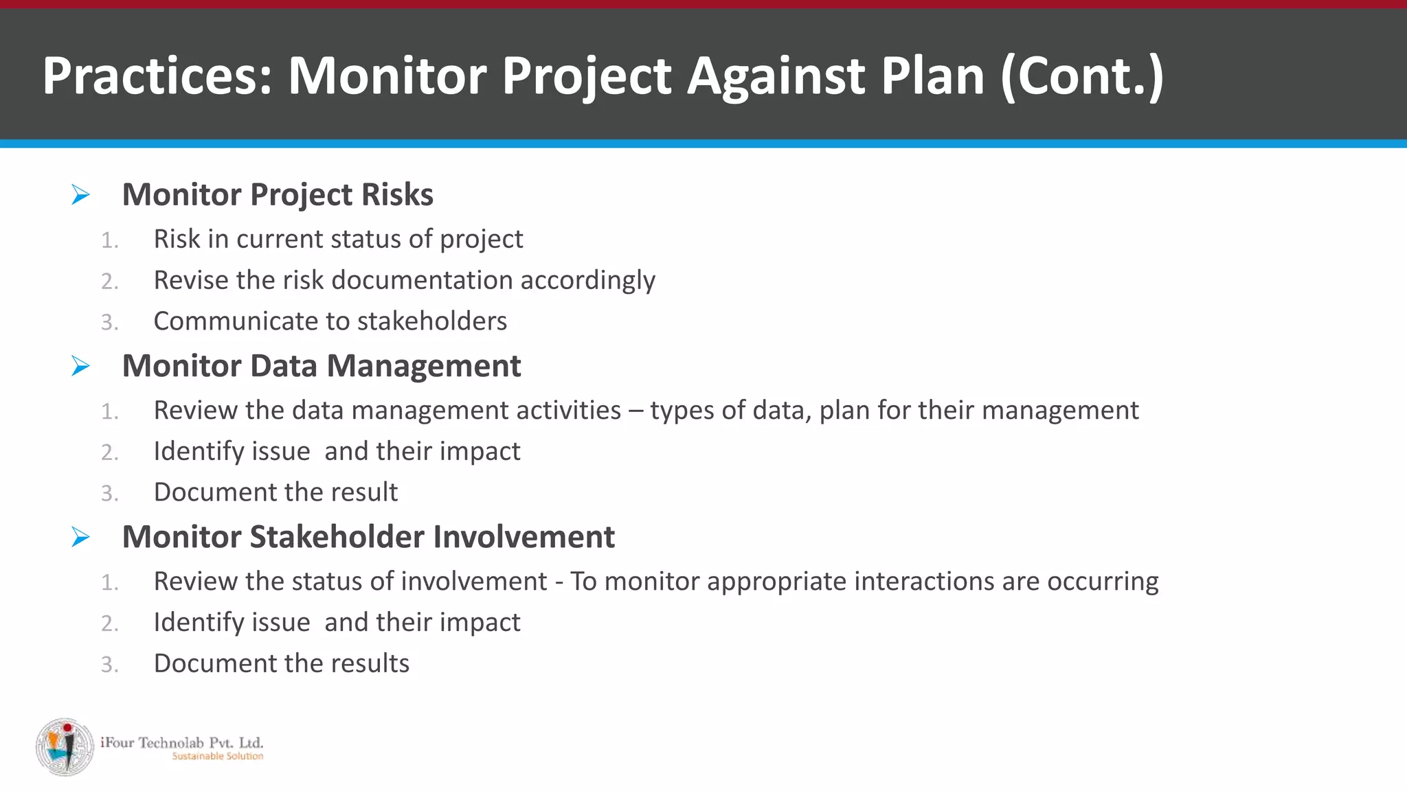 Project management : Project Monitoring and Control by iFour Technolab ...