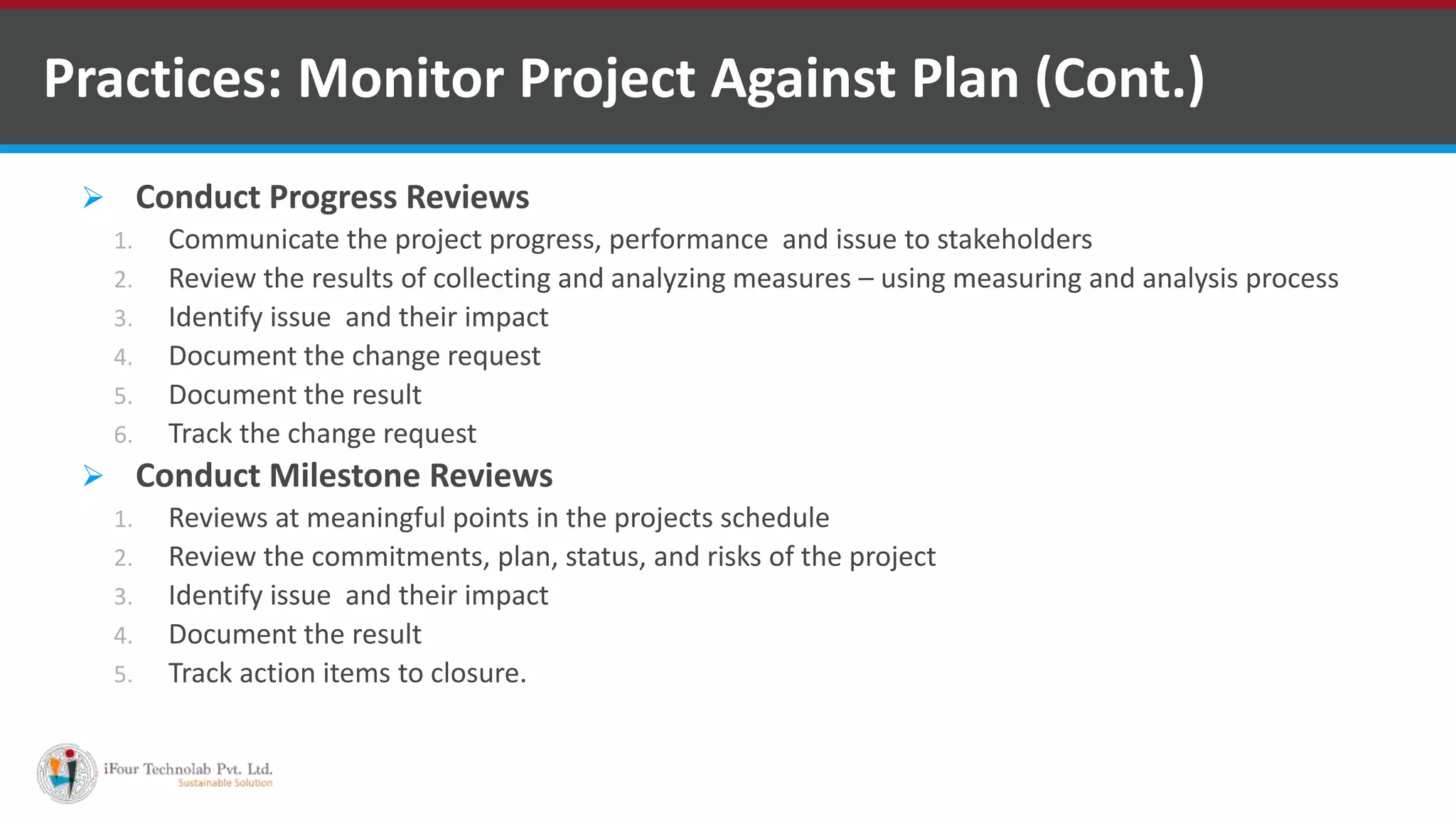 Project management : Project Monitoring and Control by iFour Technolab ...