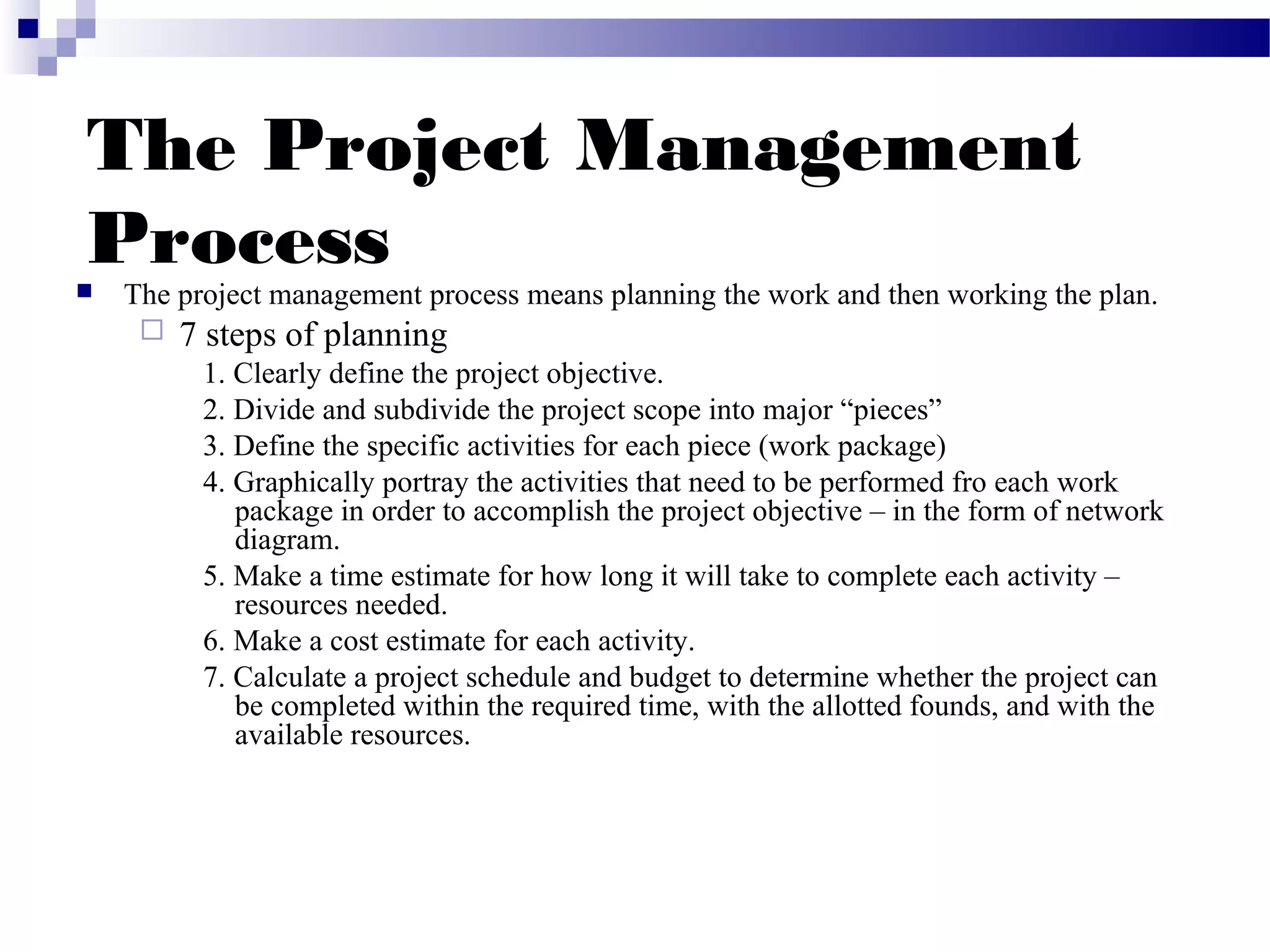 Project management teaching | PPT
