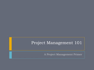 Project Management 101 Primer | PPTX