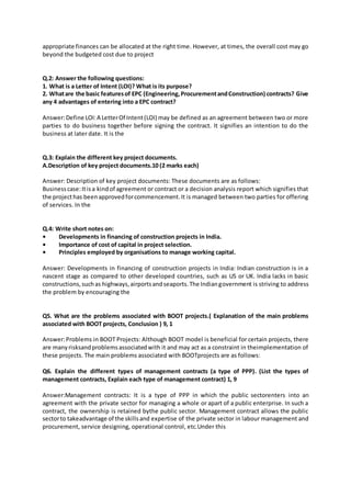 Project management 3rd sem - smu mba solved assignments | PDF