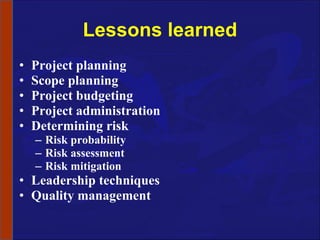 NCV 4 Project Management Hands-On Support Slide Show - Module 6 | PPT