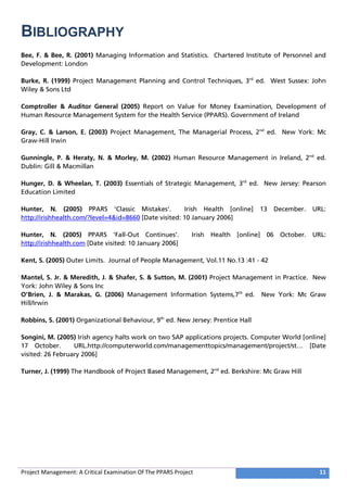 Project Management: A Critical Examination of the PPARS Project | PDF