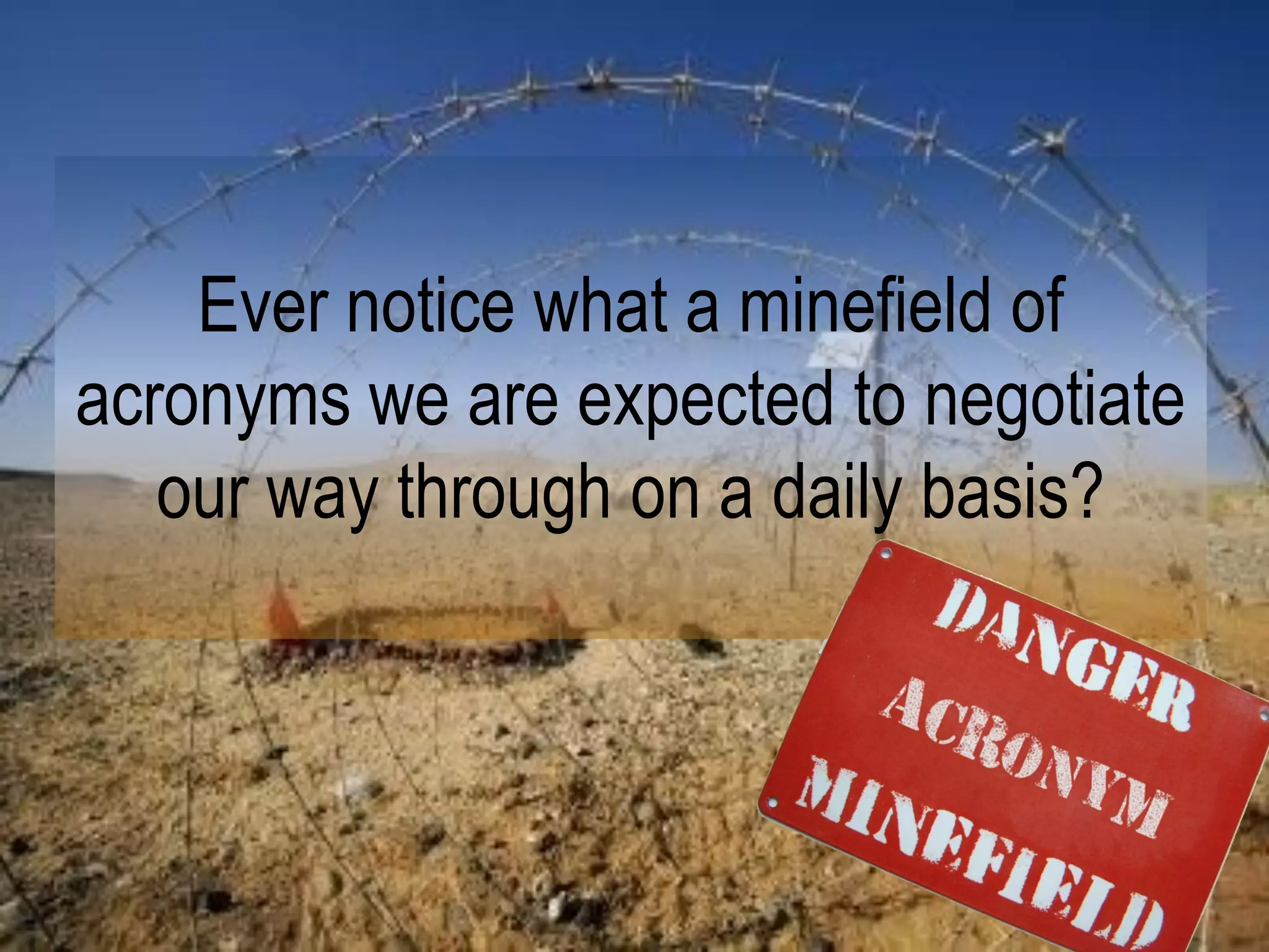 Project Management Acronym Minefield | PPT