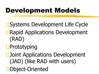 project management and characteristics of SDLC (System Development Life ...