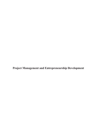 Project management and entrepreneurship development | PDF