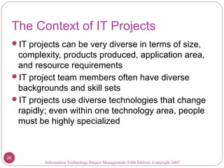 Project management and information technology context | PPT