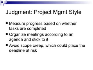 Project Management and Personality Type | PPT