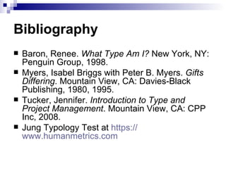 Project Management and Personality Type | PPT