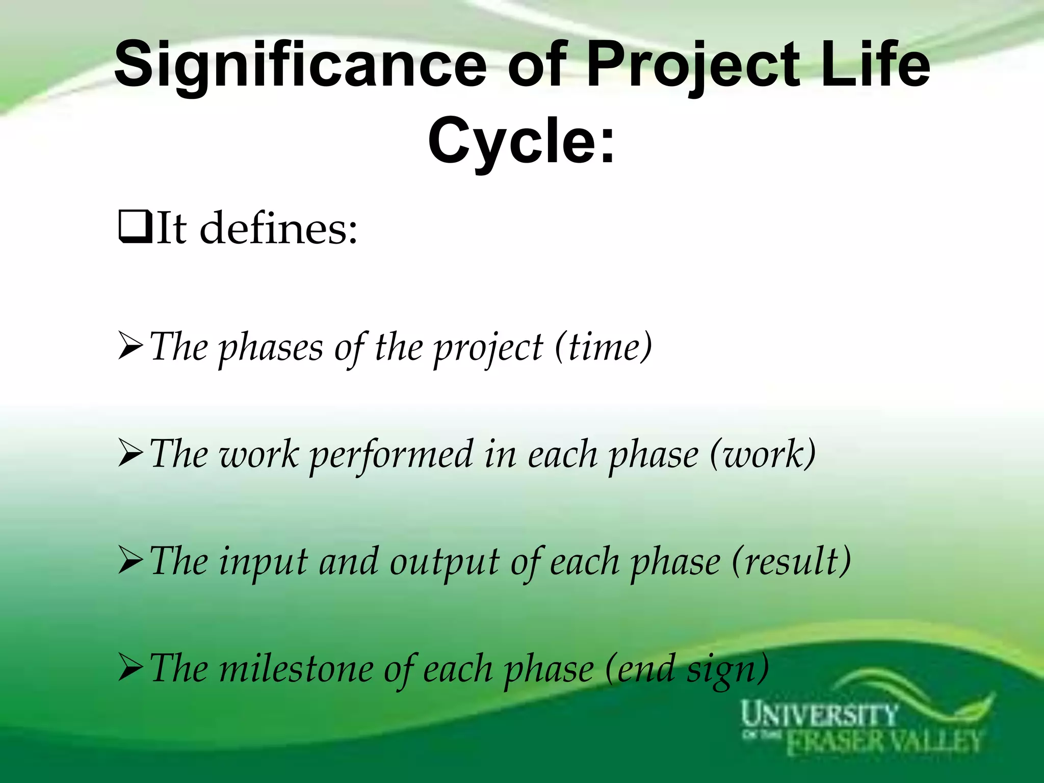 Project management and project life cycle | PPTX
