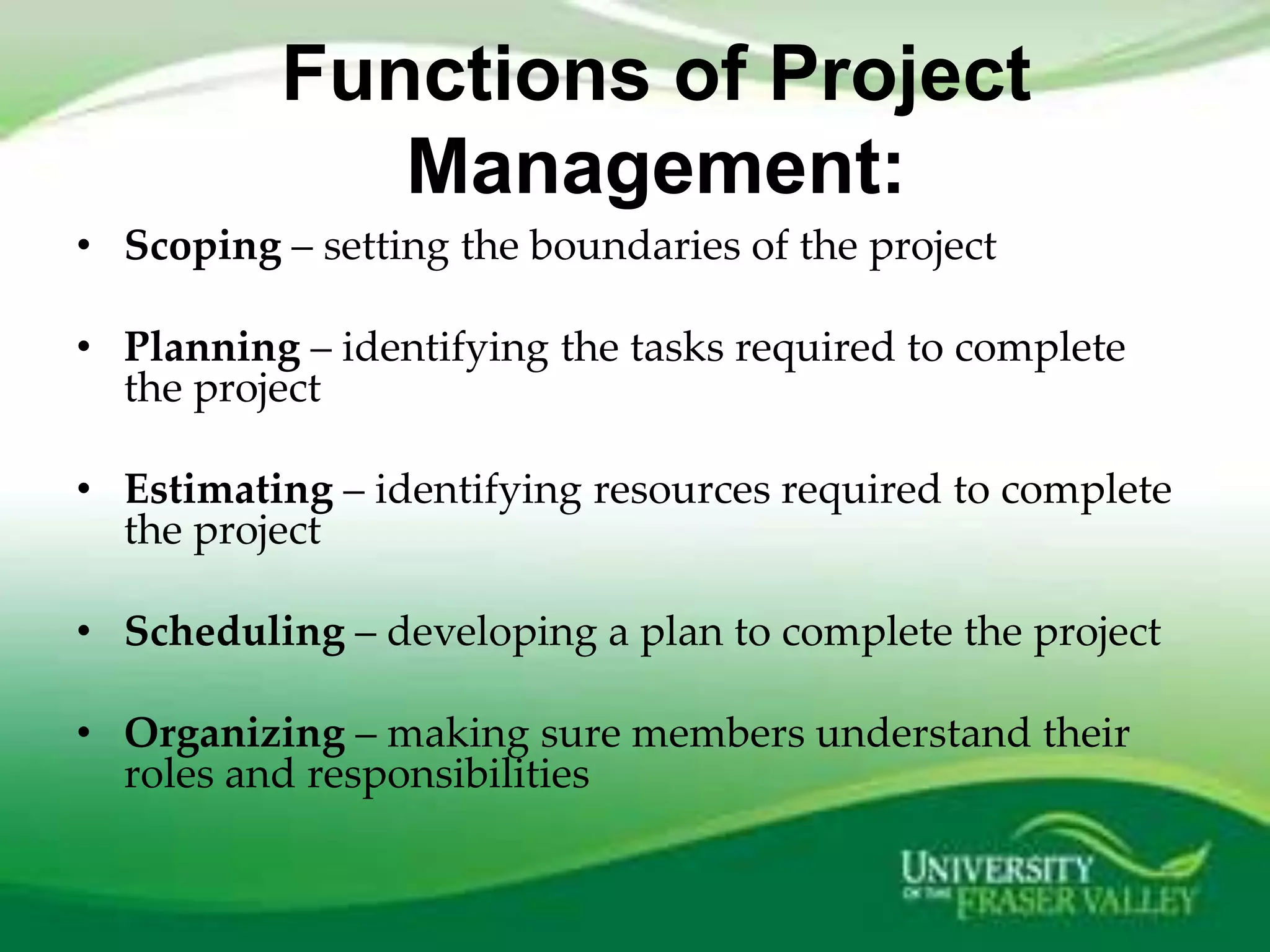 Project management and project life cycle | PPTX