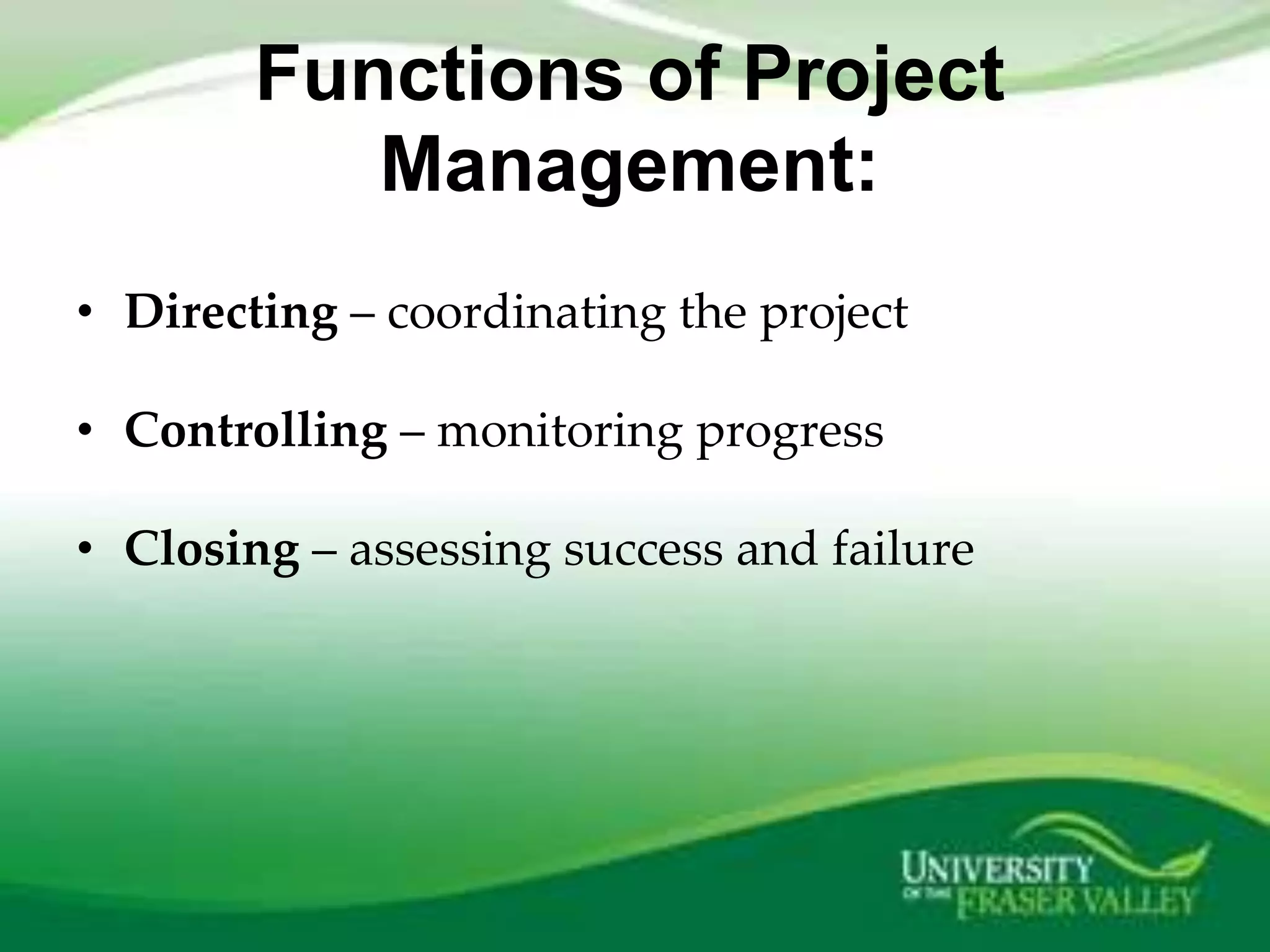 Project management and project life cycle | PPTX