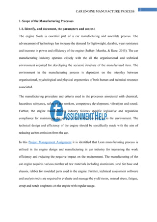 Project management assignment evaluating the process in car ...
