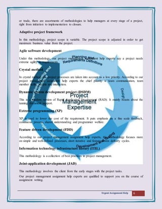 Project management assignment help | PDF