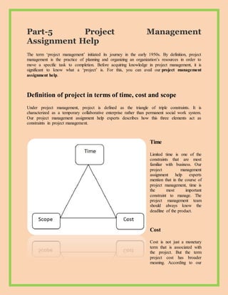 Project management assignment help | PDF