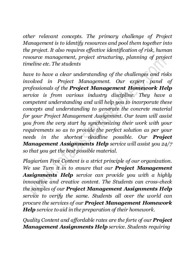 Project Management Assignment Help From The Best In Class Technical Expert