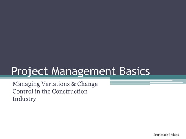 Project management basics variations and change control | PPT