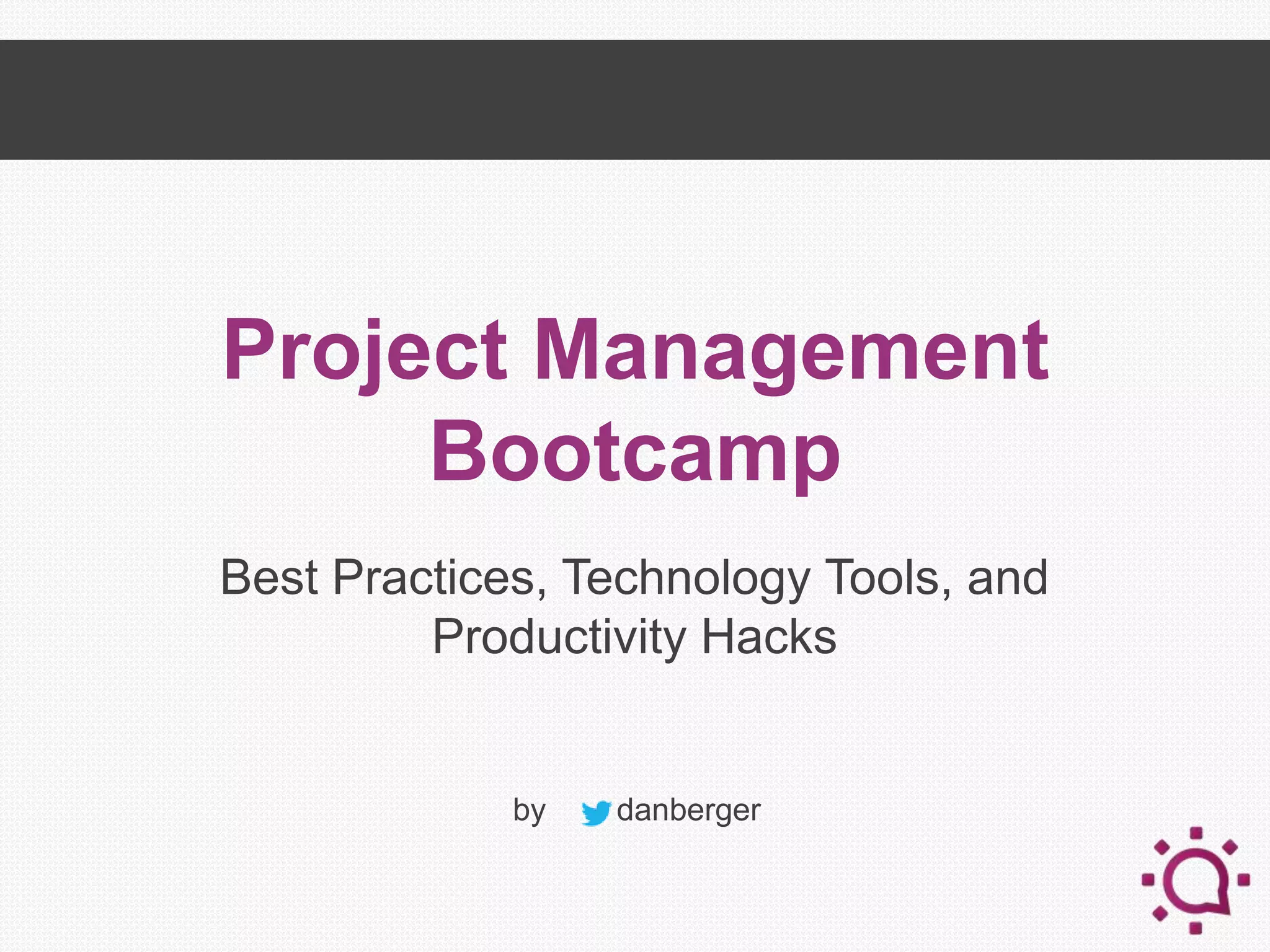 Project Management Bootcamp for Event Professionals | PPTX