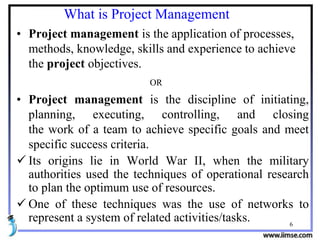 PMP Project Management Basics Tutorial For Beginners | PPTX