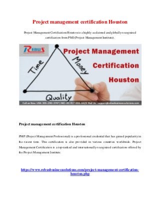 Project management certification houston