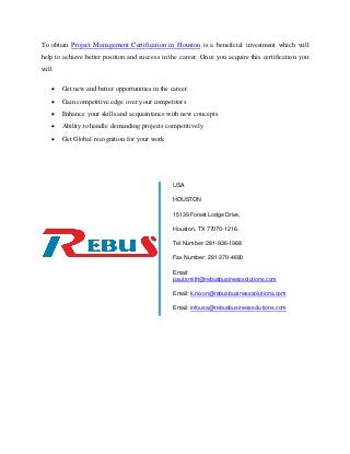 Project management certification houston