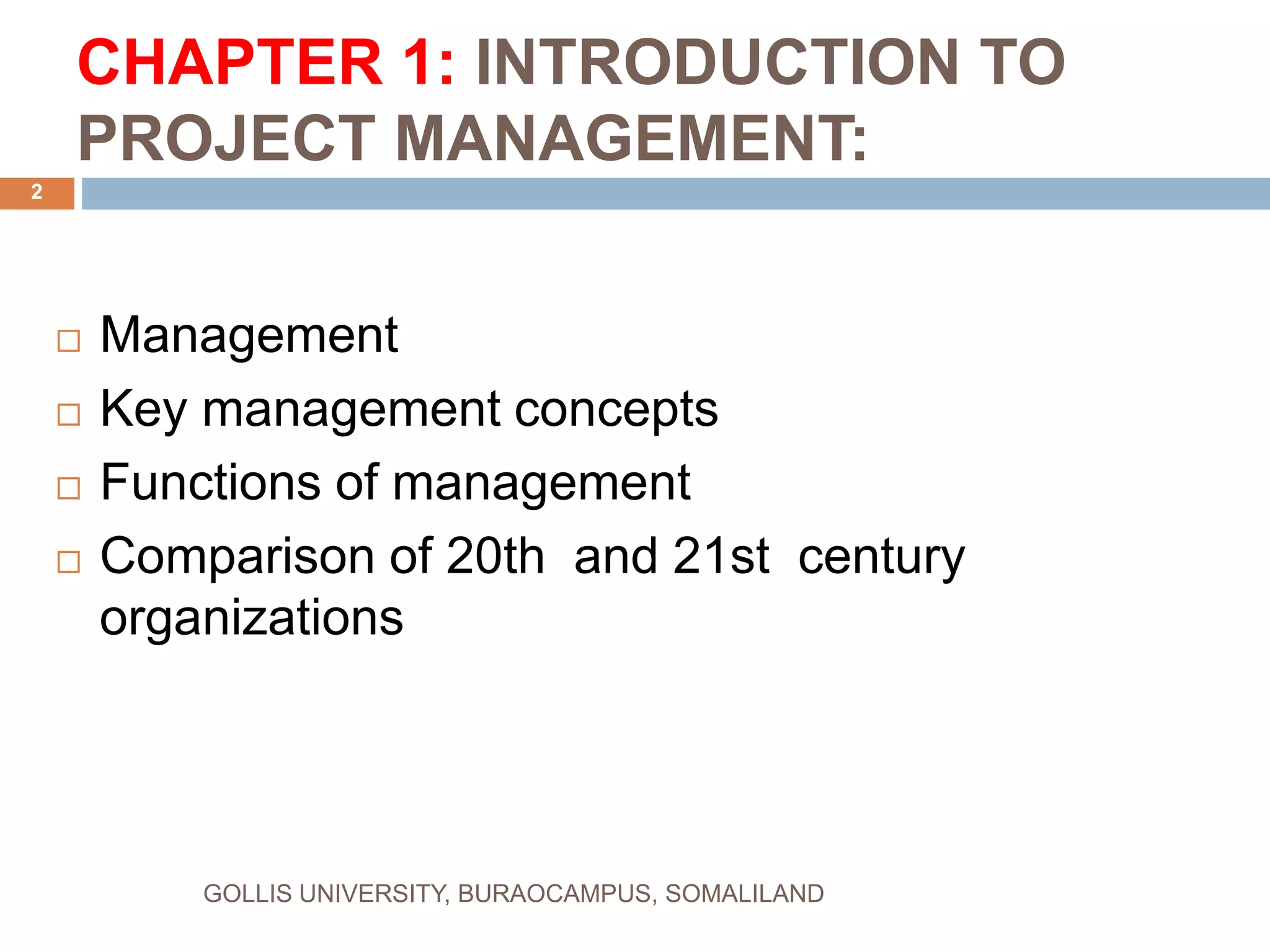 Project management chapter 1 | PPTX