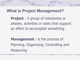 Project management chapter 1 | PPT