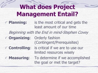 Project management chapter 1 | PPT