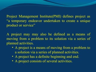 Introduction to Project and Project Management | PPT