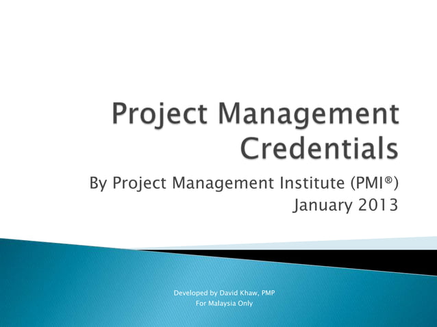 Project Management Credentials | PPT