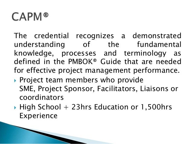 Project Management Credentials