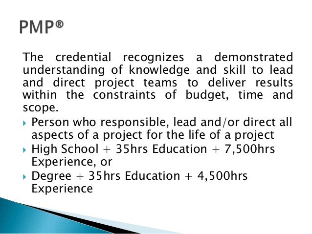 Project Management Credentials