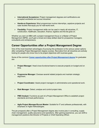 Project Management Degree Programs: A Smart Investment for Future ...