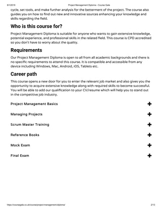 Project Management Diploma - Course Gate | PDF