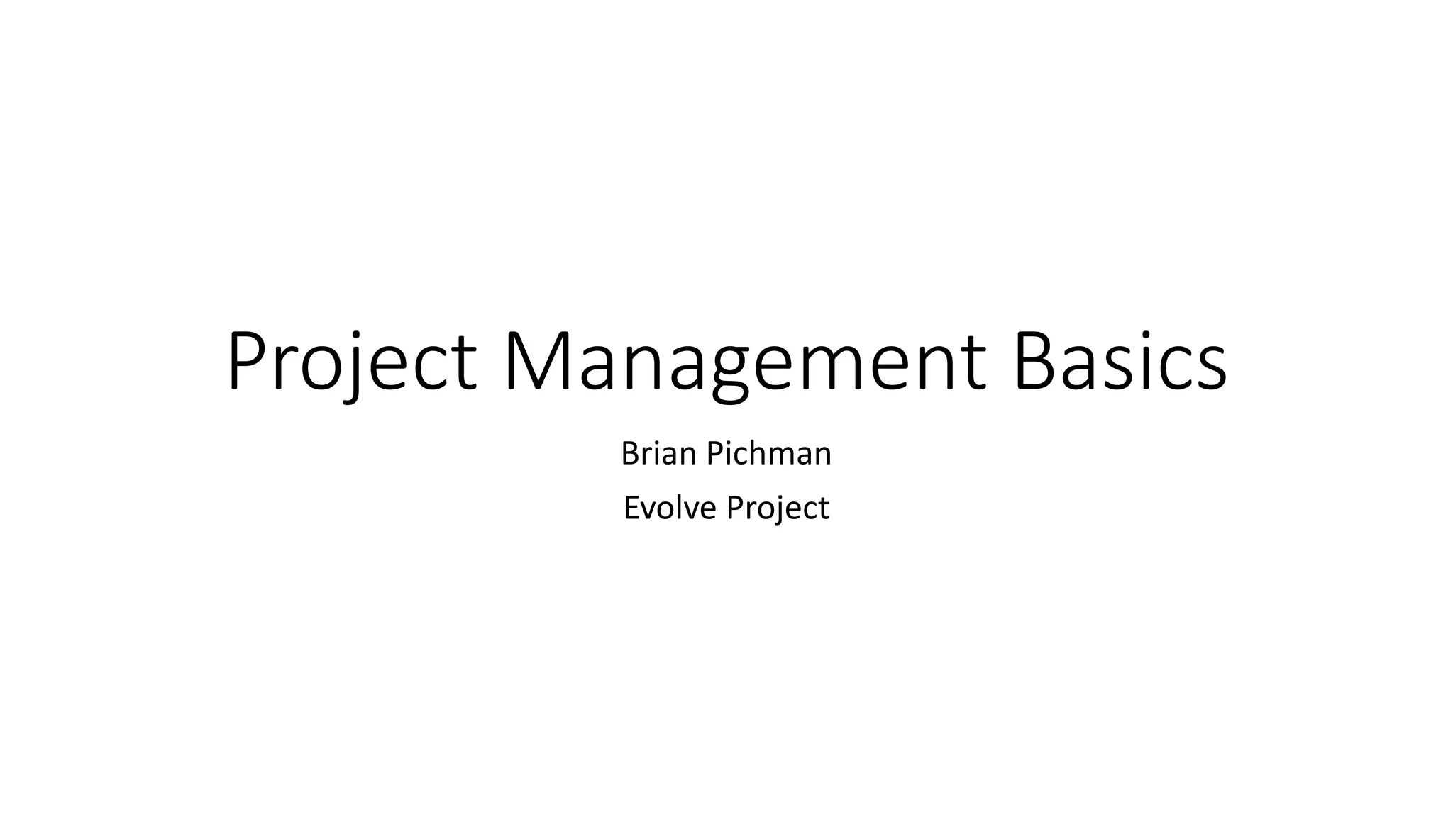 Project Management Basics | PPT