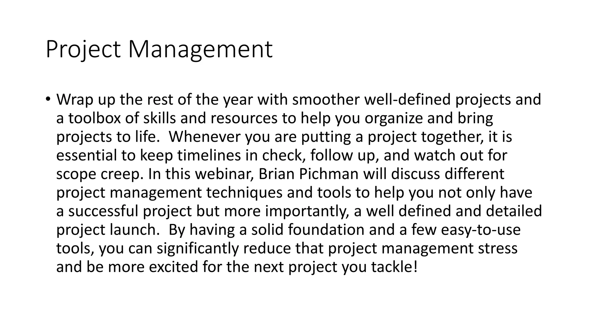 Project Management Basics | PPT