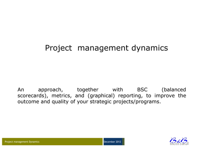 Project management dynamics | PPT